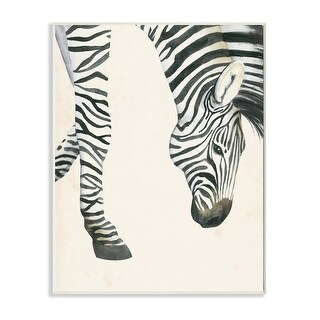 Stupell Zebra Grazing Striped Safari Animal Hoof Detail Wood Wall Art ...