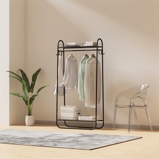 Freestanding Hanger Double Rods Garment Rack - Bed Bath & Beyond - 37750855