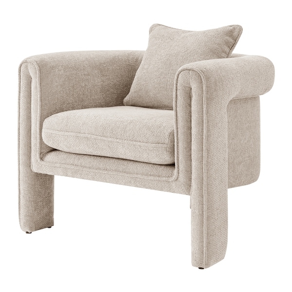 SAFAVIEH Couture Collection Brayford Ivory/Brown Boucle Accent Chair ...