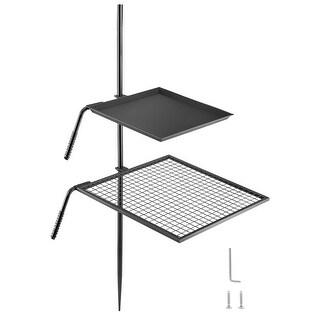 Swivel Grill, Heavy Duty Steel Campfire Grill, Double Layer Open Fire ...