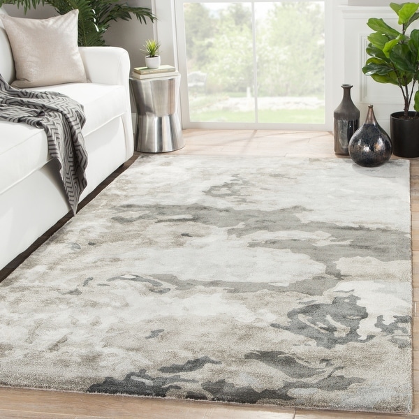 Abstract Watercolor Gray/Gold Modern Glam Area Rug - On Sale - Bed Bath ...