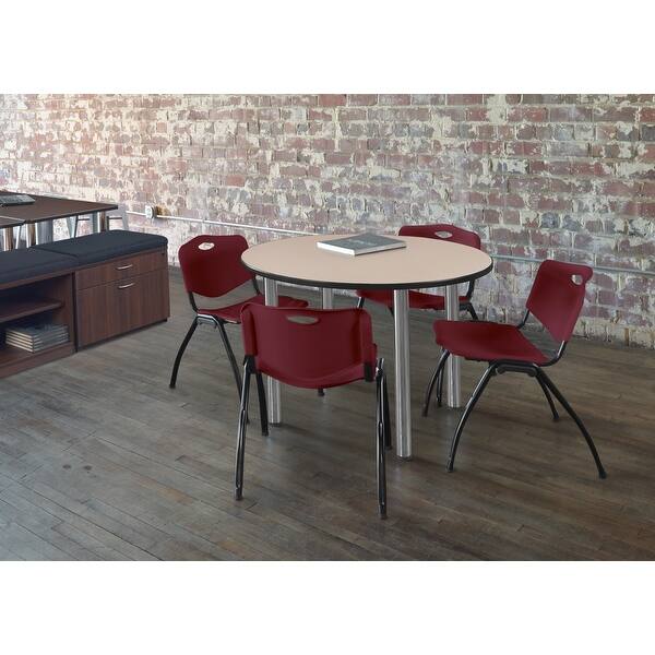 Regency Seating Kee Black Laminate and Chrome 42-inch Round Breakroom ...