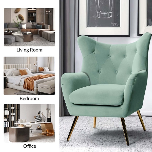 Tufted velvet armchair store
