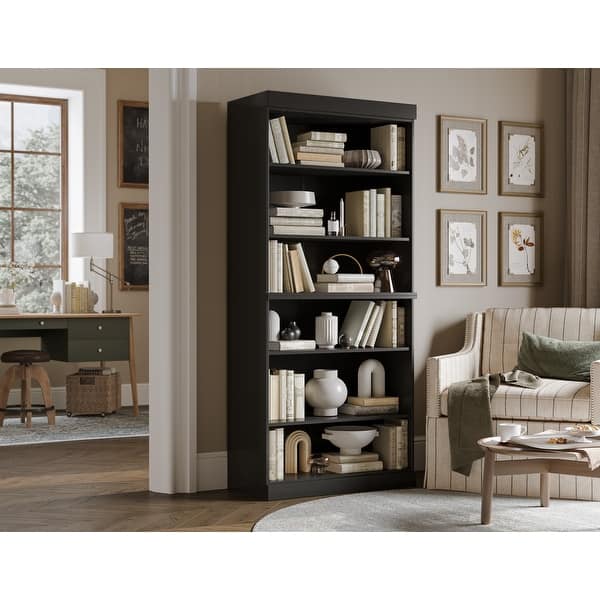 100% Solid Wood 6-Shelf Bookcase with Optional Solid Wood, Clear or ...