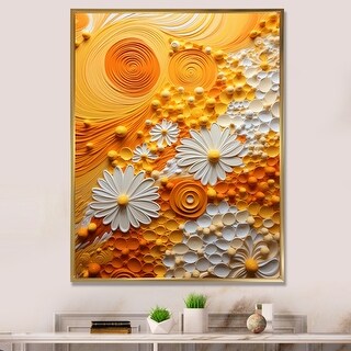 Designart "Color Field Abstract Saffron I" Abstract Botanicals Framed ...