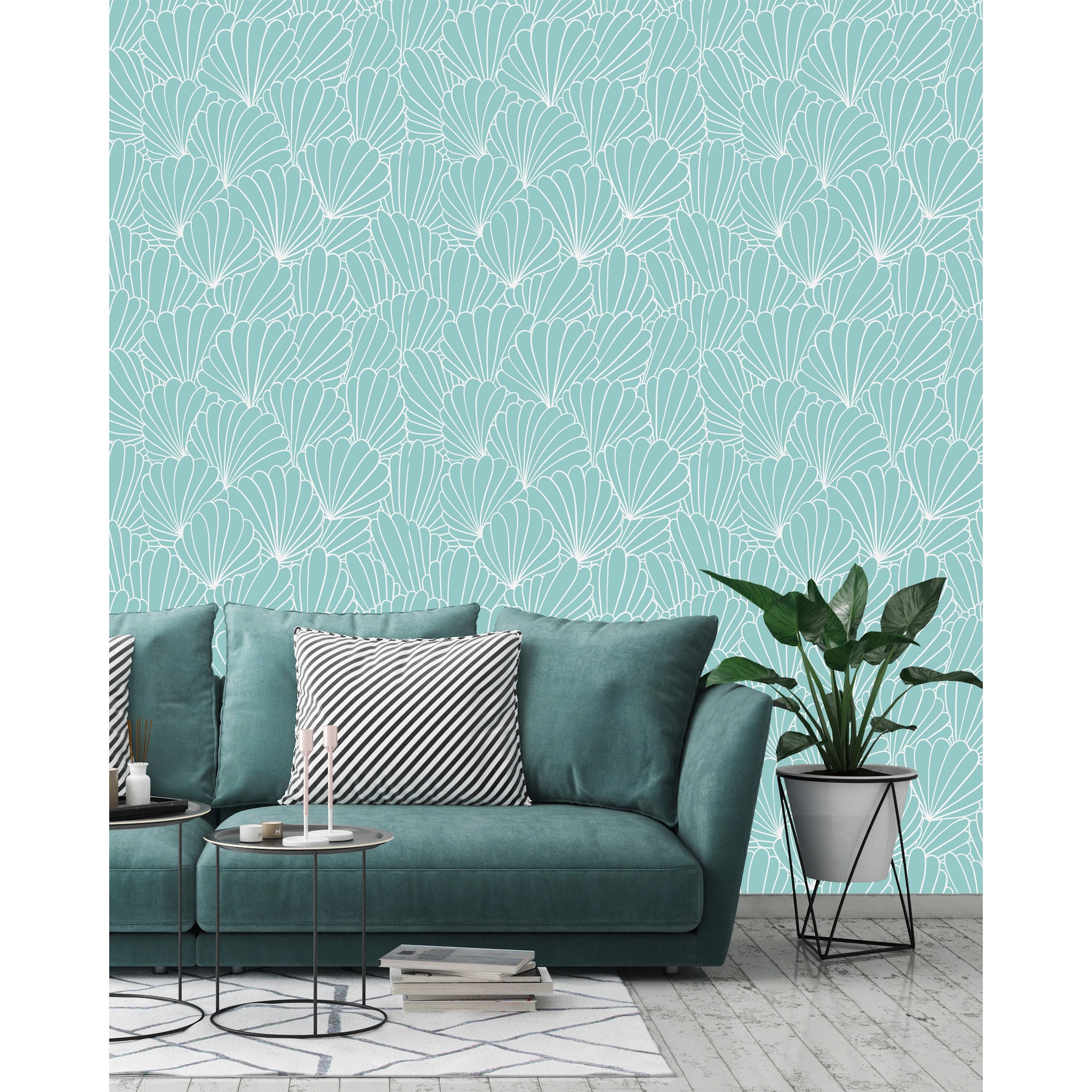 blue seashell wallpaper