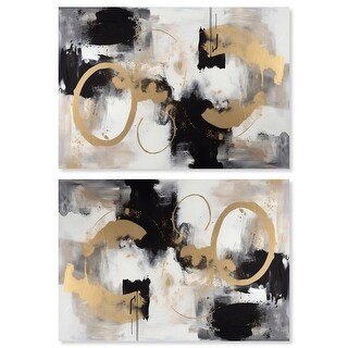 Abstract Bike in Gold Set Canvas Contemporary Art by Art Remedy - Bed ...
