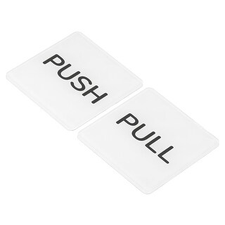 4Pcs Push Pull Door Sign Adhesive Square Acrylic Sticker Marker White ...