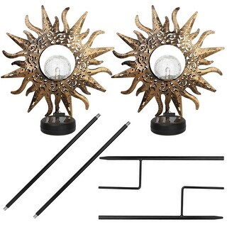 2Pcs Solar Crackle Glass Sun Stake Lights - Bed Bath & Beyond - 40006792