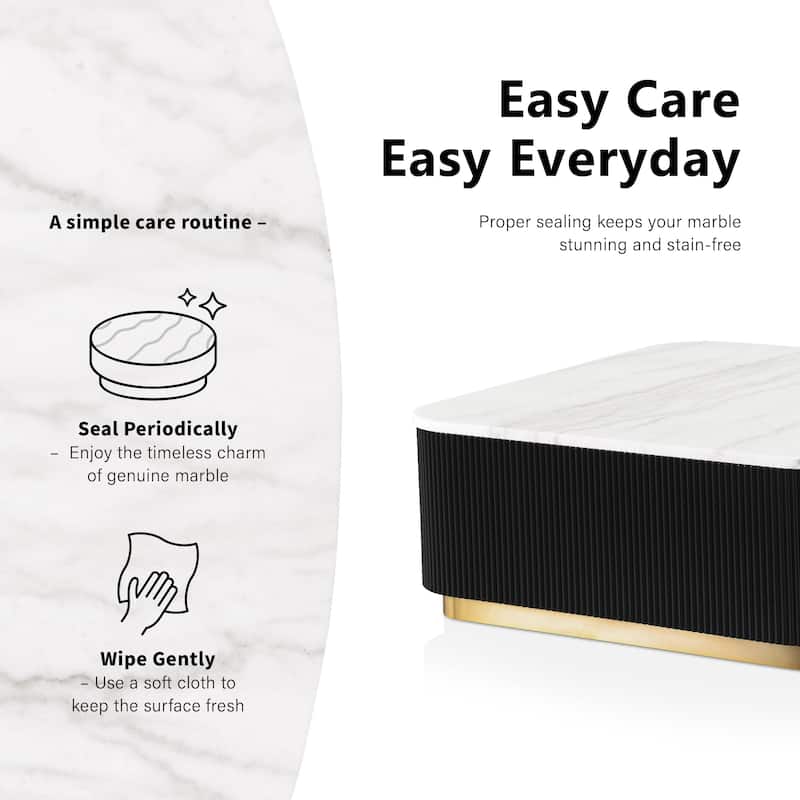 Furniture of America Torin Modern Genuine Marble Top Square Coffee ...
