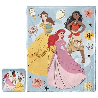 Disney Princesses Be Bold Throw Pillow and Silk Touch Throw Blanket Set ...