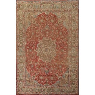 Distressed Mashad Persian Vintage Rug Living Room Handmade Wool Carpet ...