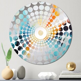 Designart "Azure blue yellow Fusion 3" - Modern Abstract Painting ...