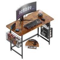 32'' Safety Rounded Corner Home Office Desk with Cable Trough and Under ...