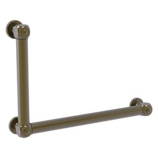 Allied Brass Cube Design Smooth 90 Deg. Left Hand Grab Bar - Bed Bath ...