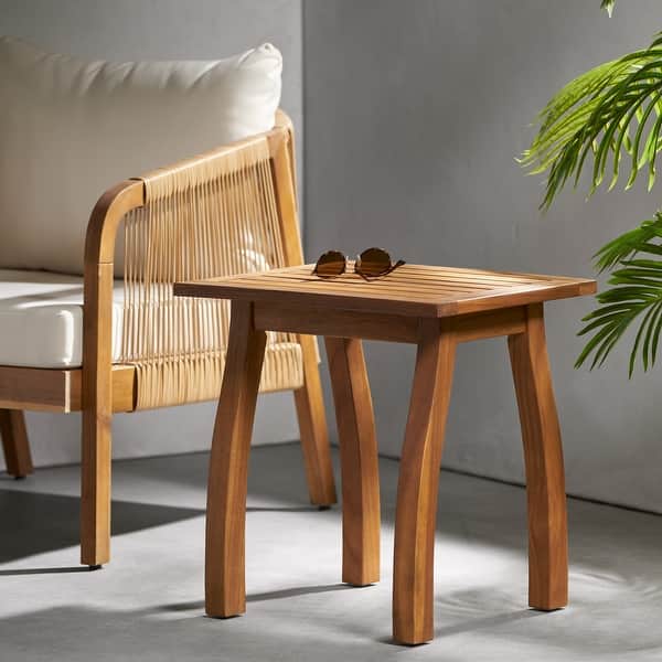 Lucca Outdoor Acacia Wood Side Table by Christopher Knight Home - Bed ...