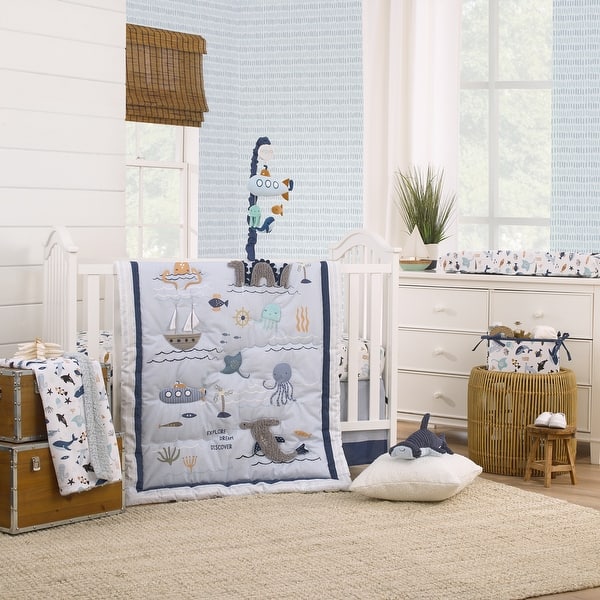 NoJo Explore Dream Discover 4 Piece Nursery Crib Bedding Set - Bed Bath ...