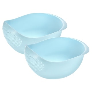 2pcs Rice Washing Filter Strainer Basket Rice Sieve Fruit Drain Bowl ...