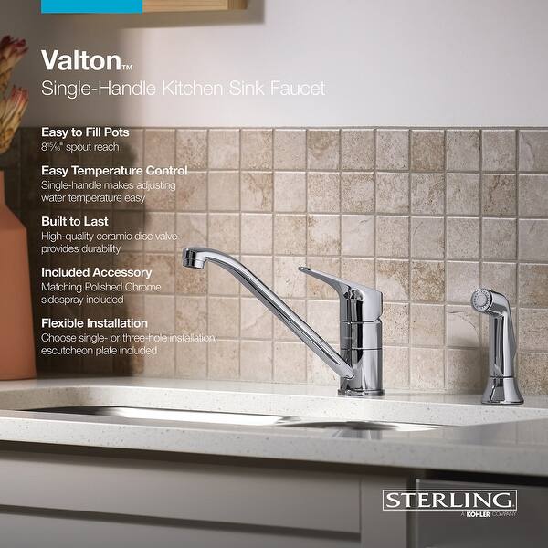 Sterling Valton 1.5 GPM Single-Handle Kitchen Sink Faucet with - Bed ...