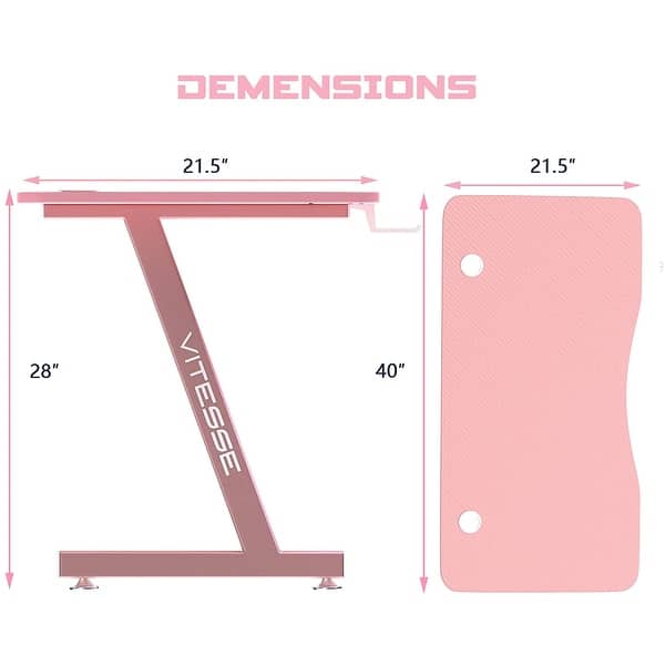 BOSSIN Ergonomic Gaming Desk Z-Shaped Office PC Computer Desk Gamer ...