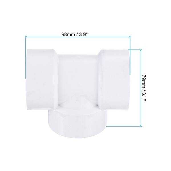 3Pcs UPVC Pipe Fitting 1-1/2PT Female Thread Tee Socket Hose Connector ...