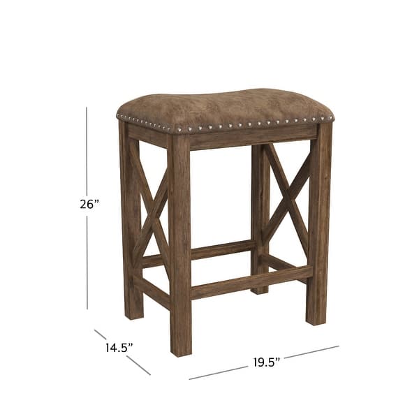 The Gray Barn Wild Hen Bench Wood Backless Counter Height Stool, Set of ...