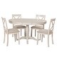 Modern 5-Piece Extendable Dining Table Set with Solid Wood Chairs ...