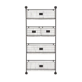 Metal Suspended Wire Basket 5 Slot Magazine Rack Holder with Label Slot ...