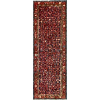 Fine Vintage Distressed Atefeh Navy/Rust Runner - 3'2" x 9'7" - Bed ...