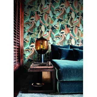 Grant Fauvist Flock Wallpaper 27 in W X 27 ft L - Bed Bath & Beyond ...