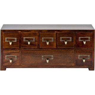 Vintage Wooden Apothecary Cabinet with 8 Drawers - Compact Tabletop ...