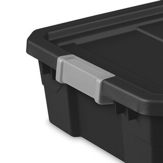 Sterilite 10 Gallon Industrial Stacker Storage Totes w/ Gray Clip Lids ...