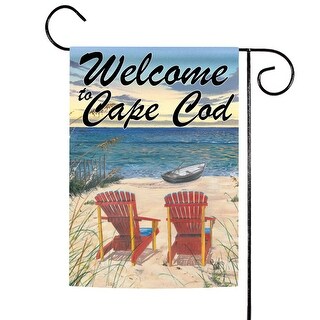 Blue Adirondack Paradise Welcome to Cape Cod Outdoor Flag 18"x12.5 ...
