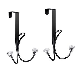 Door Hook, Metal Double Hook Storage Rack Door Hanger Cubic Hook Black ...