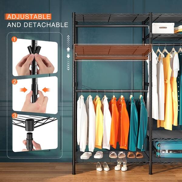 Clothes Rack Heavy Duty Clothing Rack Load 700LBS Clothing Racks for ...