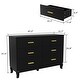 Timechee 6 Drawer 47.2''W Double Dresser Solid Wood Legs Lacquer Chest ...