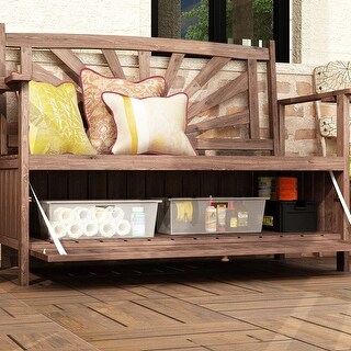 Storage Bench Deck Box for Patio Furniture Decor Outdoor Seating - Bed ...