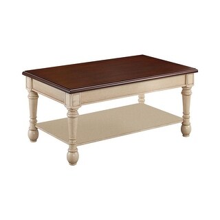 Layla Rectangular Coffee Table Dark Cherry and Antique White - 43.75"W x 25.50"D x 20.00"H - Bed ...