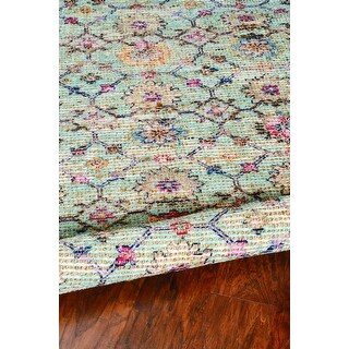 5'x7' Spa Green Hand Woven Floral Traditional Indoor Area Rug - 3'6 ...