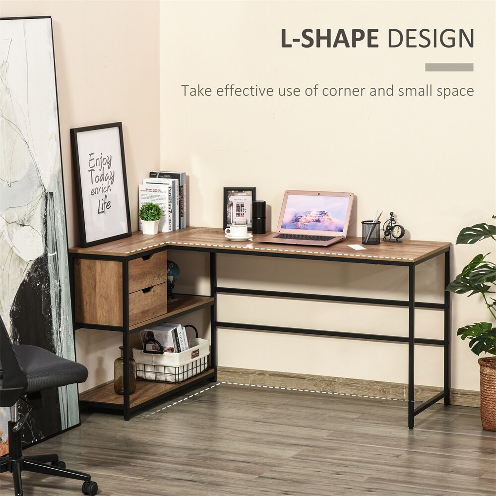 slim computer desk with shelves