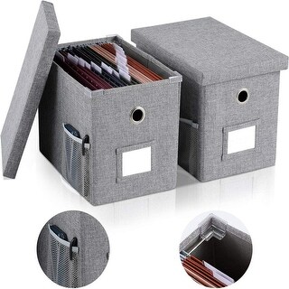 Linen File Box with Smooth Sliding Rail 2 pcs - Bed Bath & Beyond ...