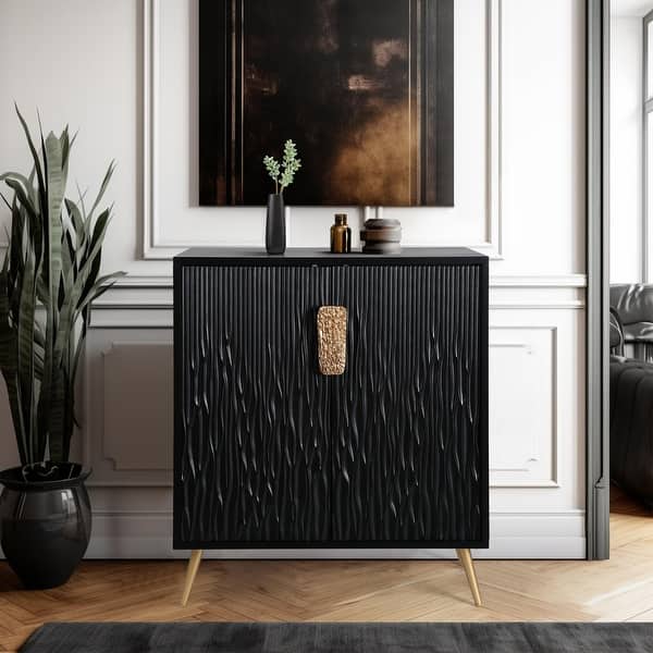 Modern Glam 2-Door Accent Sideboard Entryway Cabinet Storage Dining ...