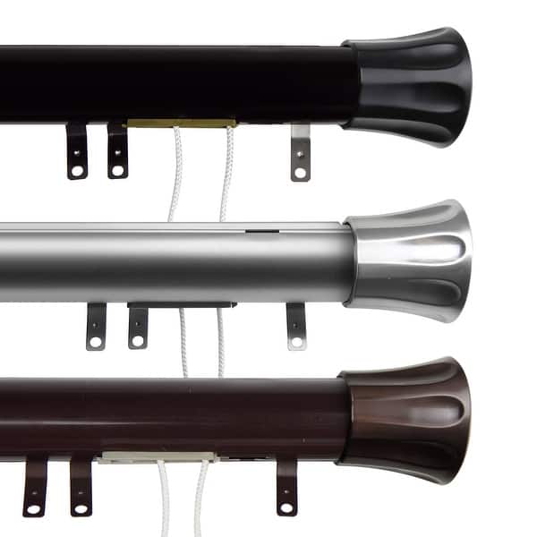 InStyleDesign Flare Decorative Traverse Rod with Center Open Sliders ...