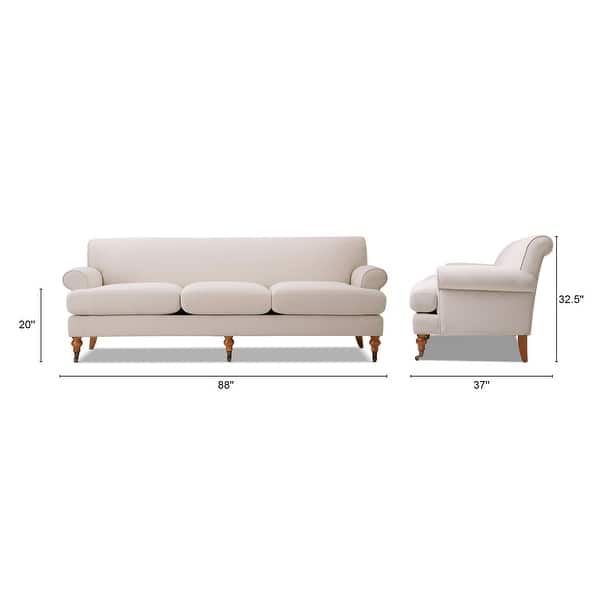 Alana Lawson 88 Inch Living Room Sofa – Three Cushion Couch with Rolled ...
