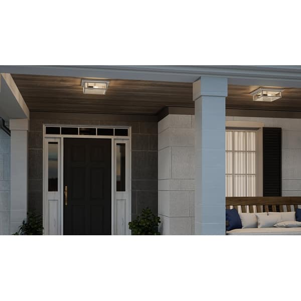 Luxury Modern Farmhouse Outdoor Ceiling Light, 4"H x 12"W, with Casual ...