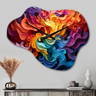 Designart - Opt Art Vibrant Illusions II - Op Art Large Wall Clock in ...