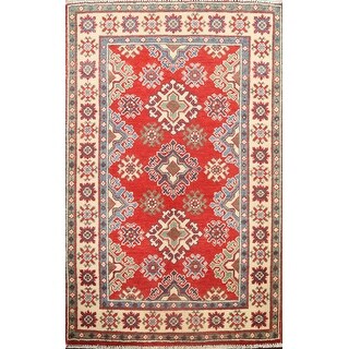 Geometric Kazak Oriental Traditional Red Area Rug Wool Hand-knotted - 2 ...