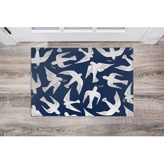 PEACE DOVES NAVY Doormat By Kavka Designs - Bed Bath & Beyond - 39852470
