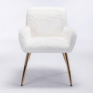 Modern Rabbit Hair Dining Chair - Furry Desk Chair - Comfy Armchair ...