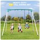 Hapfan 9.5' Heavy Duty Metal Swing Set Tall Swing Sets with Saucer Swing, 2 Belt Swings for ...